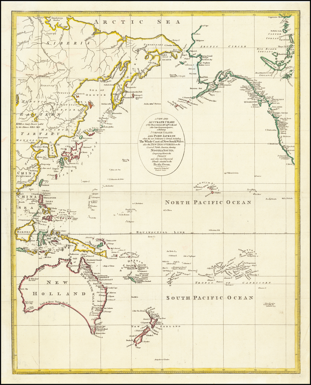 A New and Accurate Chart of the Discoveries of Capn. Cook and other ...