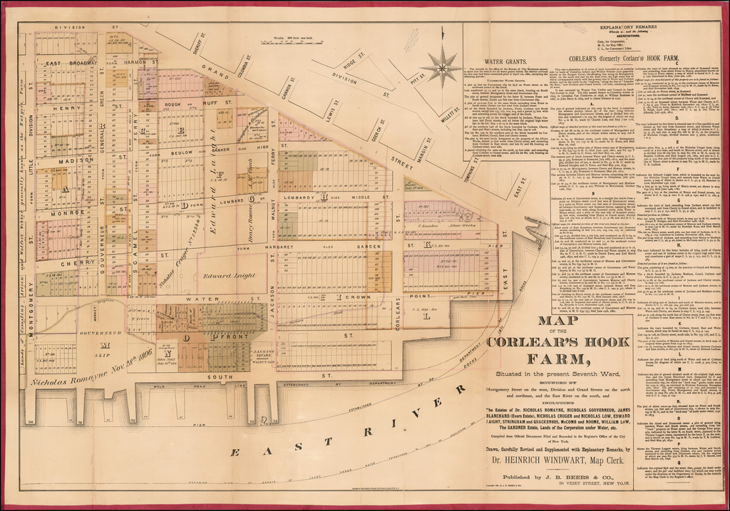 Map of Corlear's Hook Farm, Situated in the present Seventh Ward ...