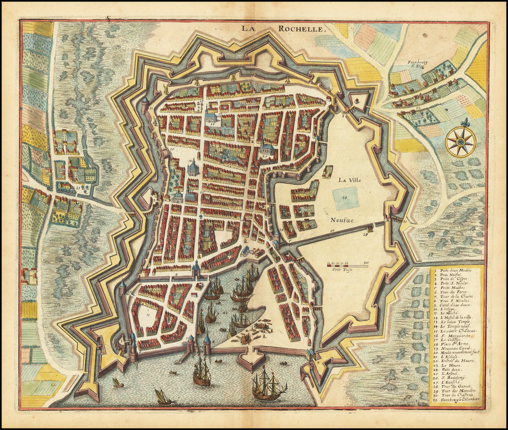 La Rochelle - Barry Lawrence Ruderman Antique Maps Inc.