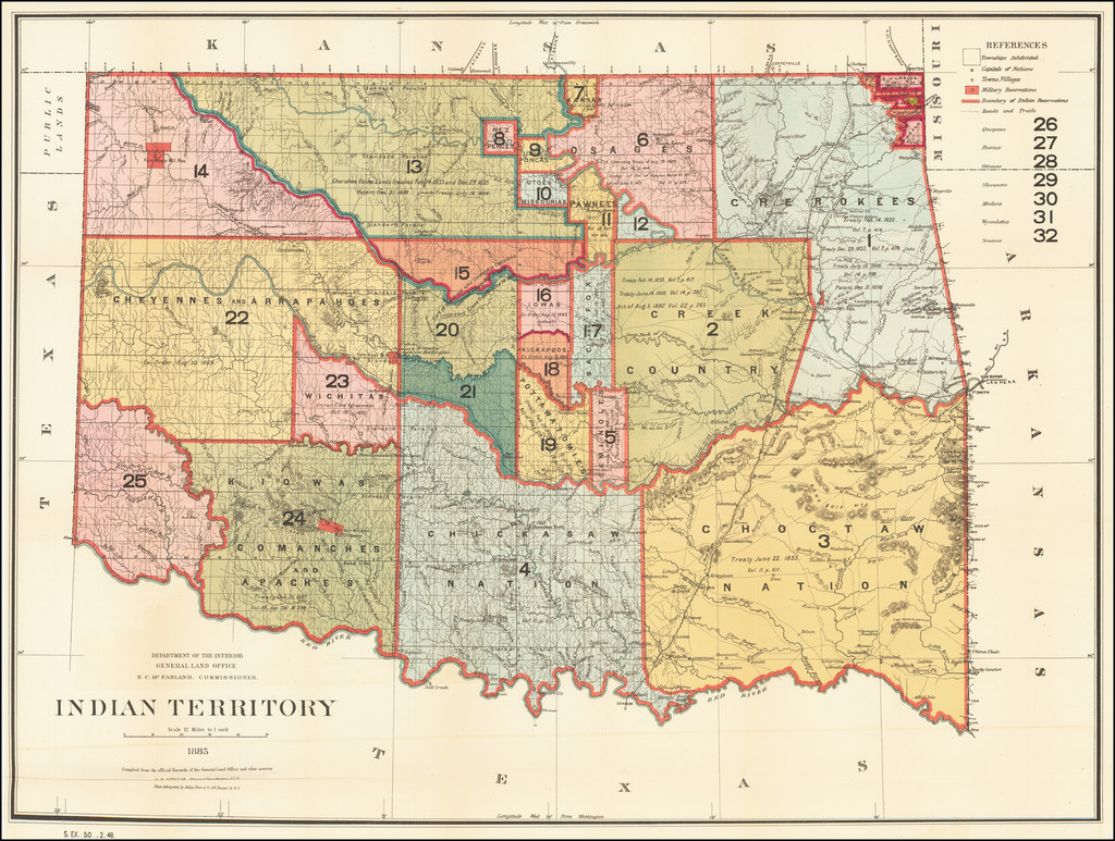 Indian Territory . . . 1885 - Barry Lawrence Ruderman Antique Maps Inc.
