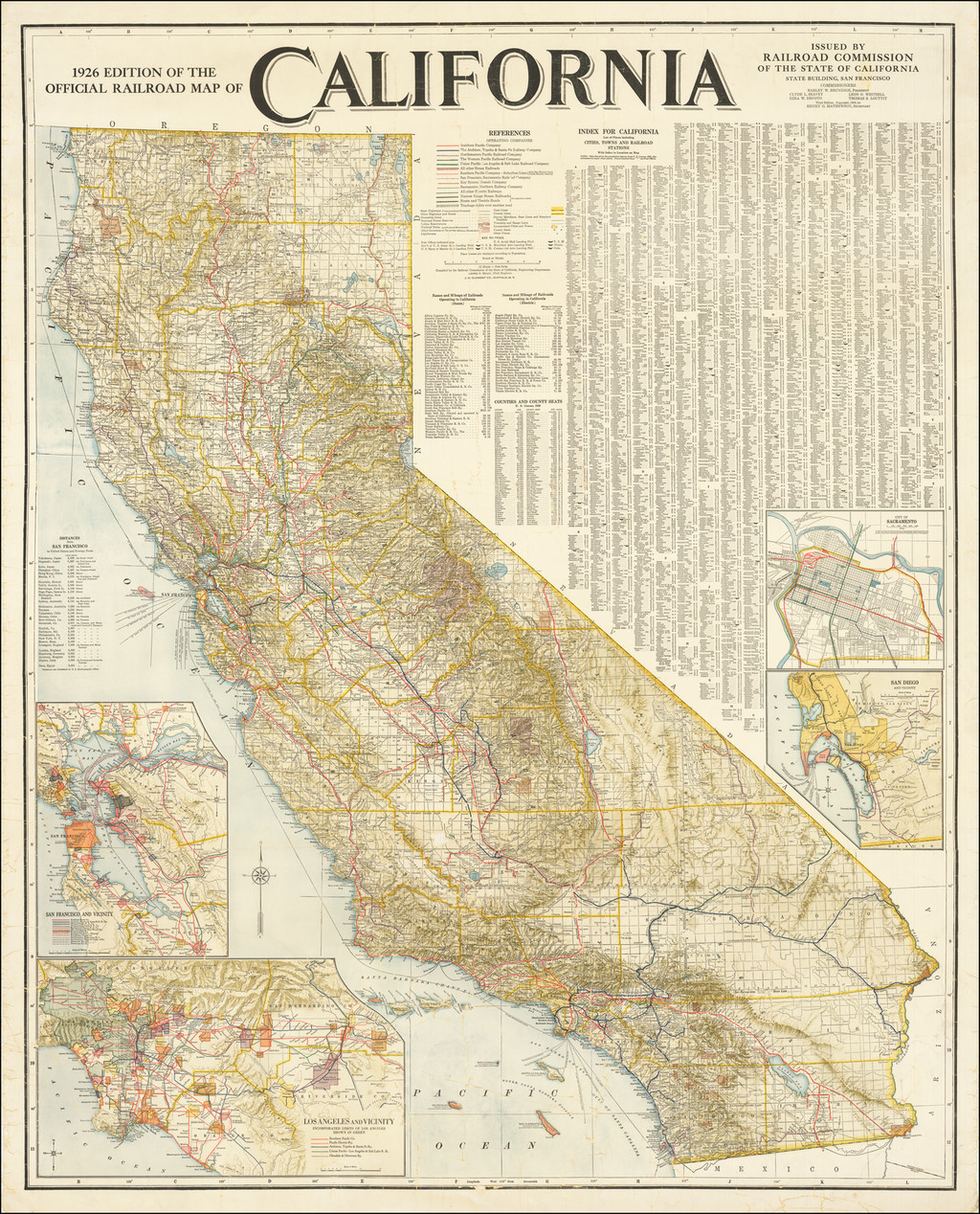 Official Railroad Map of California Issued By Railroad Commission of ...