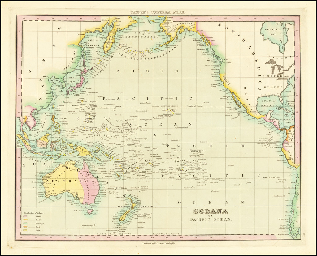 Oceana or Pacific Ocean - Barry Lawrence Ruderman Antique Maps Inc.