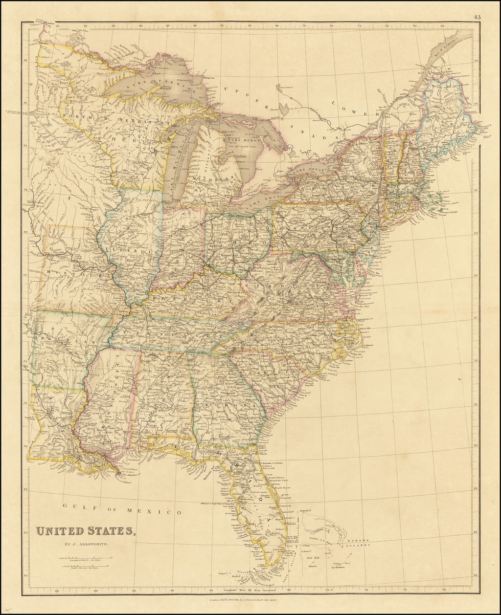 United States, By J. Arrowsmith - Barry Lawrence Ruderman Antique Maps Inc.