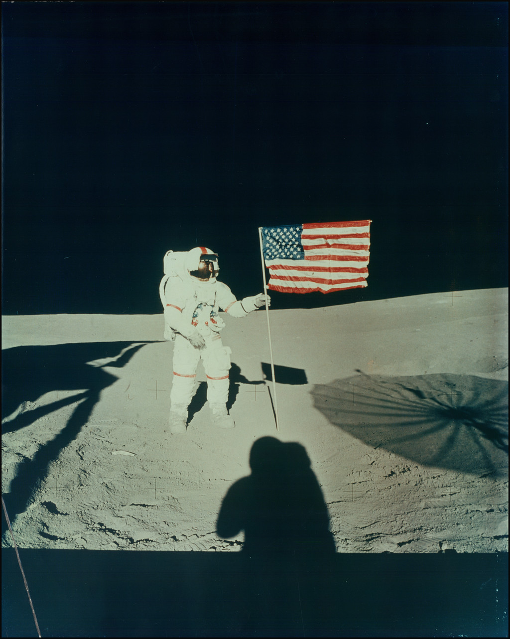 (Apollo 14) Alan Shepard and the American flag on the Moon, February ...