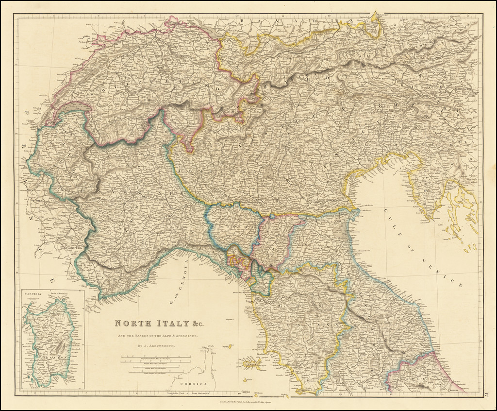 Italy Northern Part &c. and the Passes of the Alps & Apennines - Barry ...