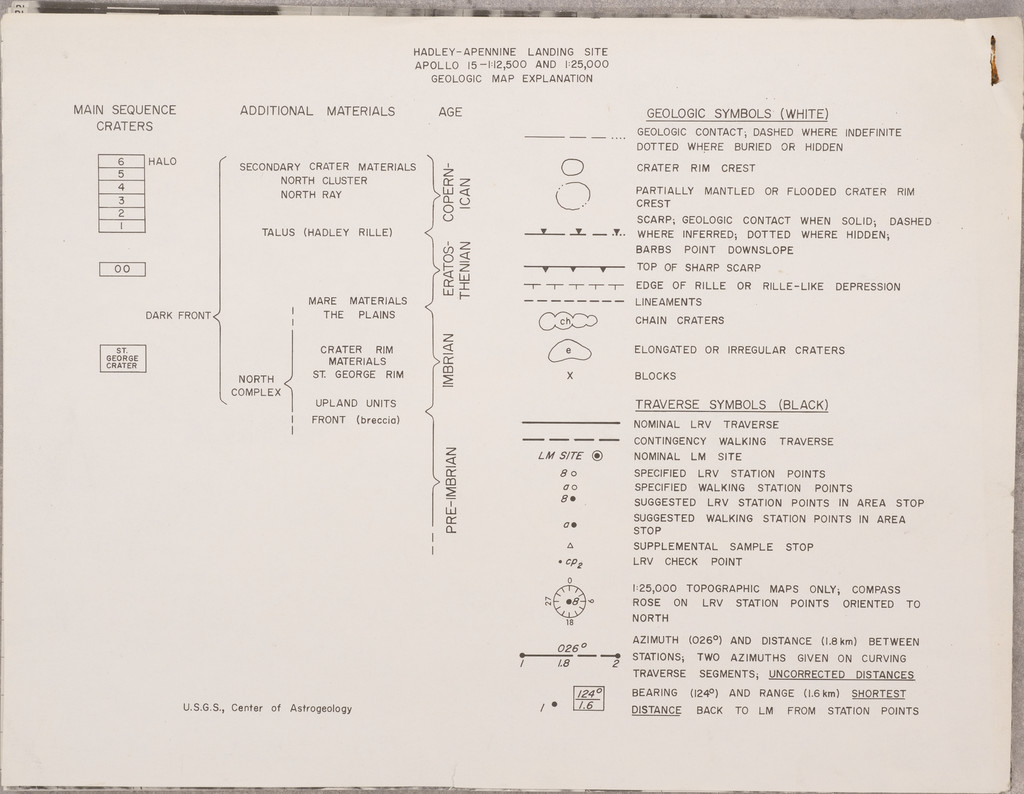 (Apollo 15 EVA Atlas) Hadley-Apennine Landing Site Apollo 15 - 1:12,500 ...
