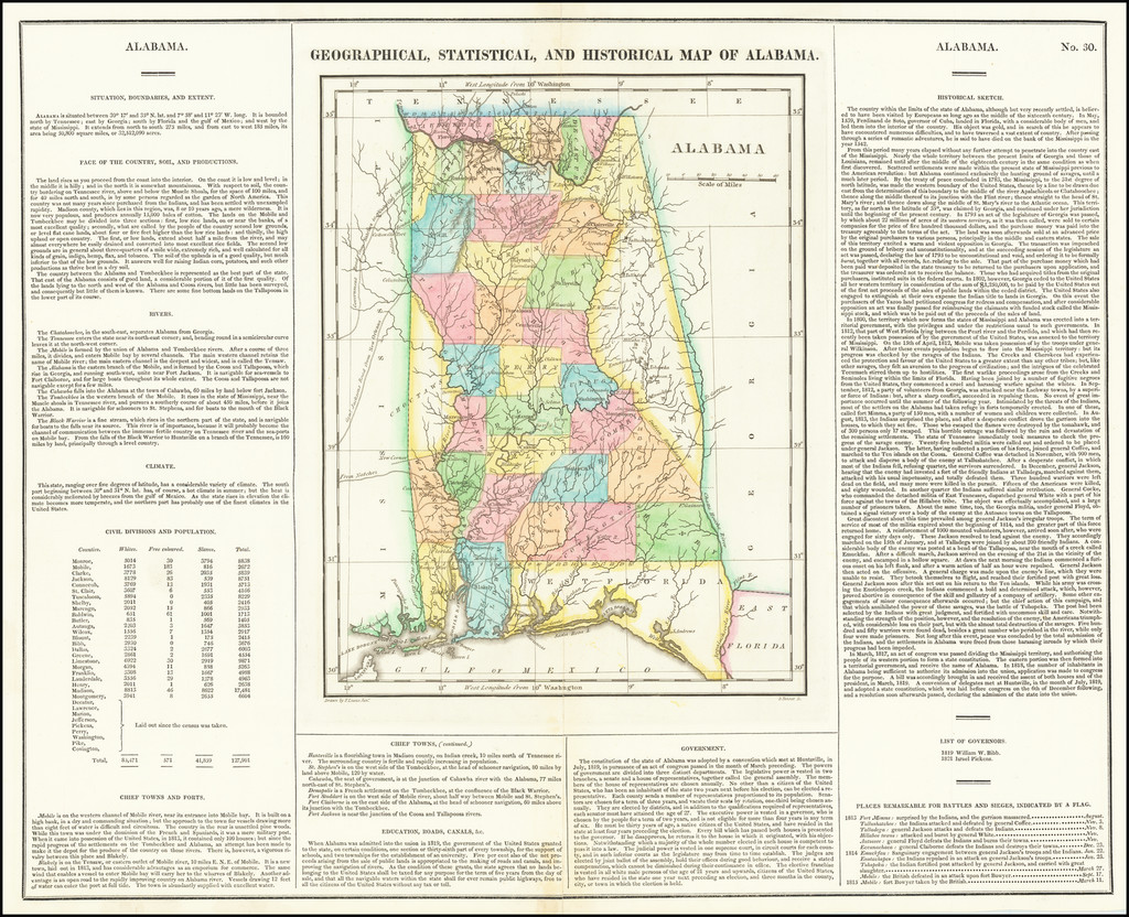 Geographical, Statistical and Historical Map of Alabama - Barry ...