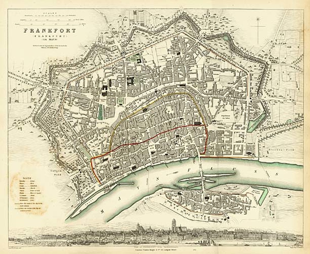 Frankfort (Frankfurt) (Am Main) - Barry Lawrence Ruderman Antique Maps Inc.