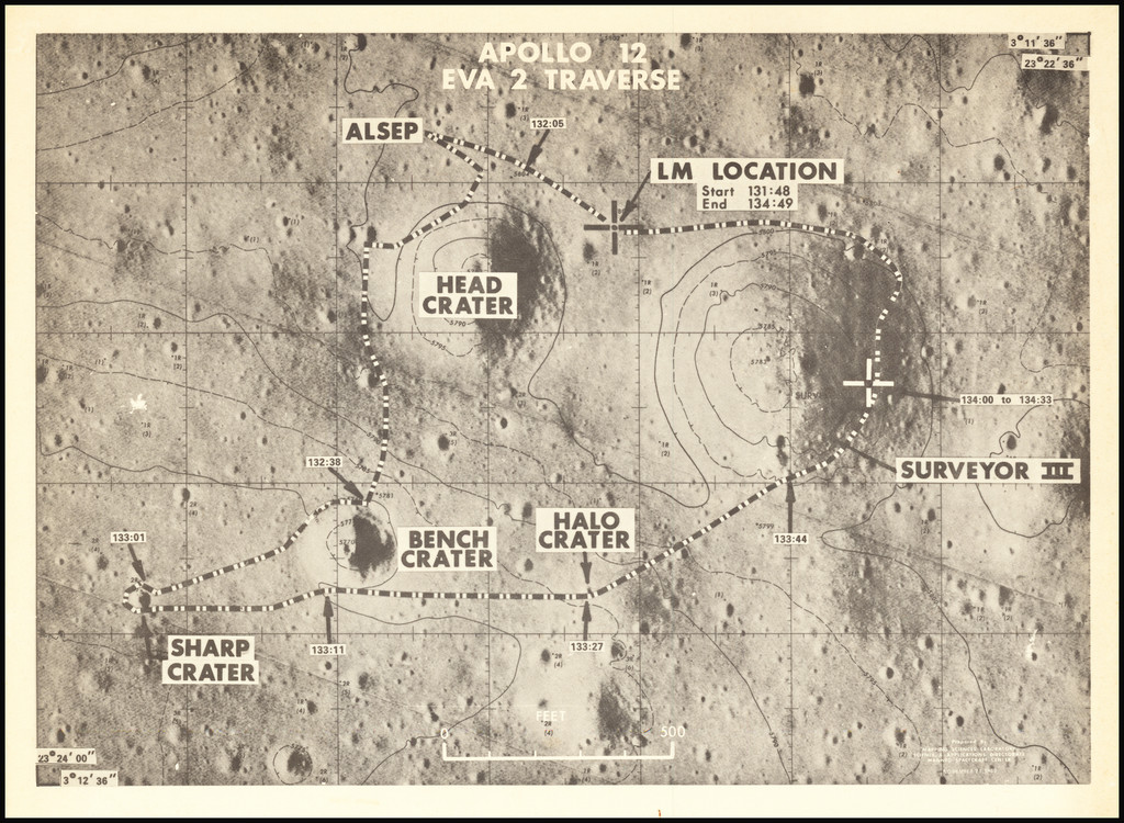 Apollo 12 EVA 2 Traverse - Barry Lawrence Ruderman Antique Maps Inc.