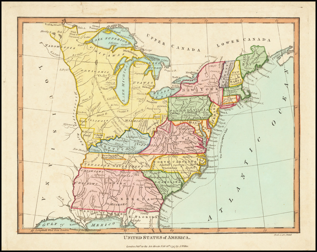 Map Of United States Of America In 1804