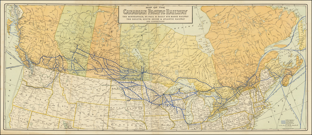 Map of the Canadian Pacific Railway The Minneapolis, St. Paul & Sault ...