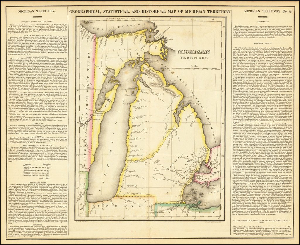 Geographical, Statistical and Historical Map of Michigan Territory ...