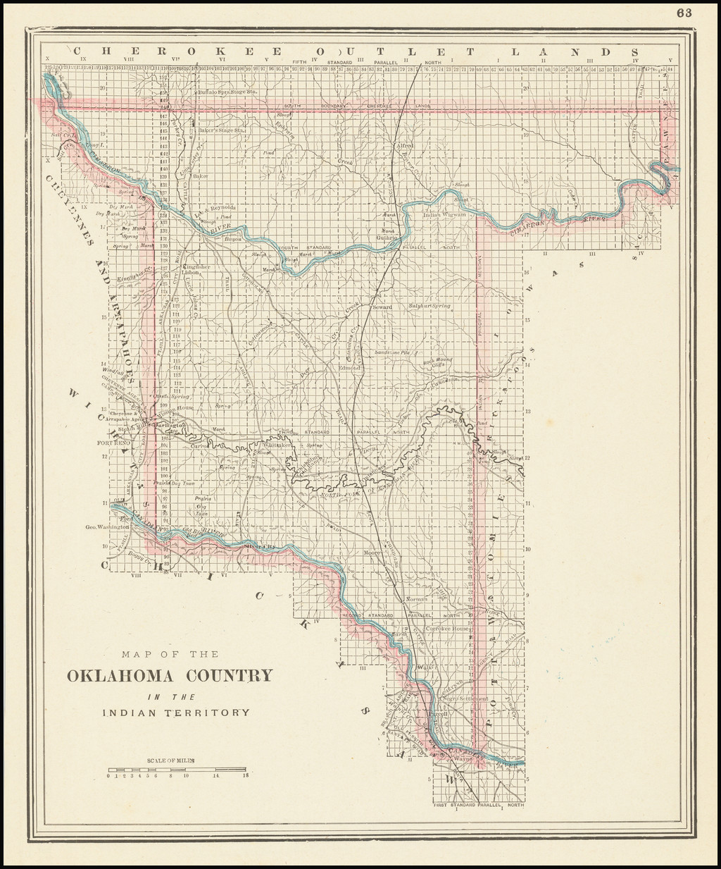 Map of the Oklahoma Country in the Indian Territory - Barry Lawrence ...