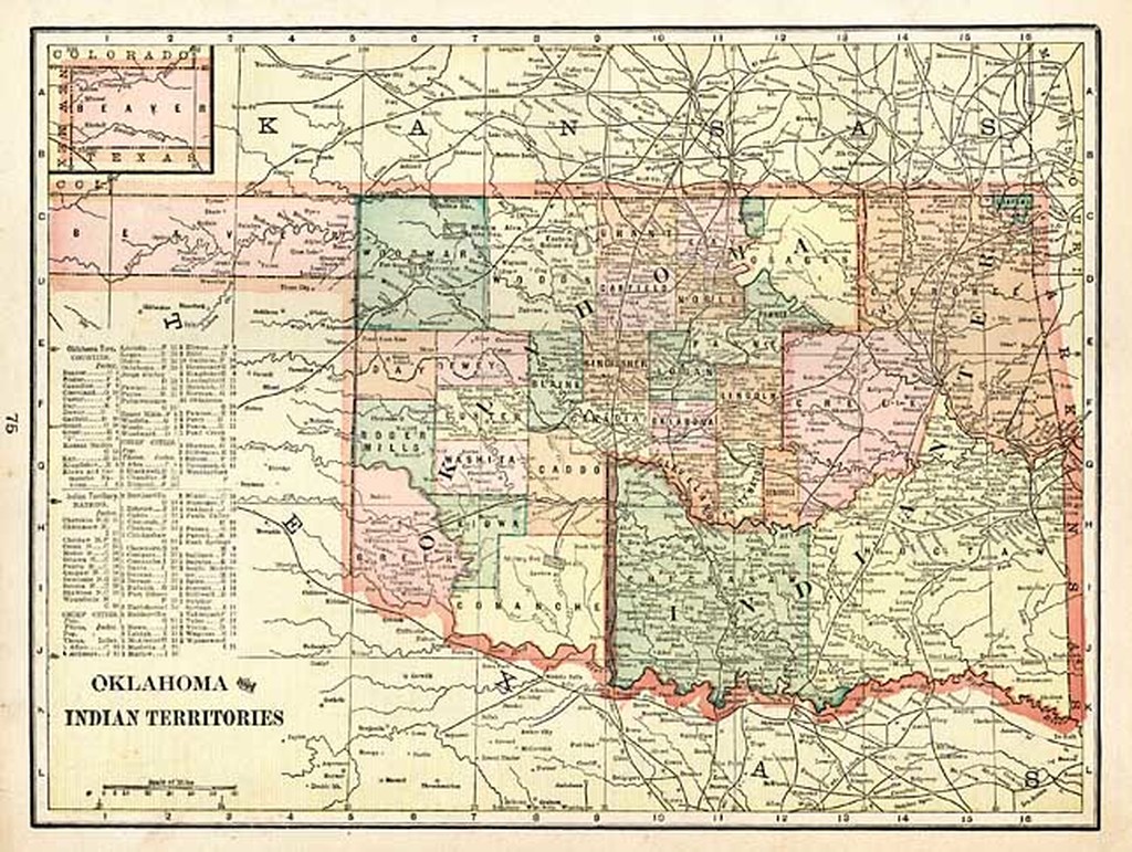 Oklahoma and Indian Territories - Barry Lawrence Ruderman Antique Maps Inc.