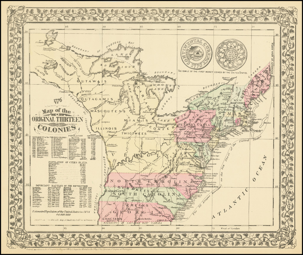 13 Original State Map 1776 1778 - Map