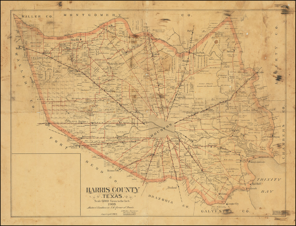 Harris County Texas Scale 6000 Varas to the Inch 1903 - Barry Lawrence ...