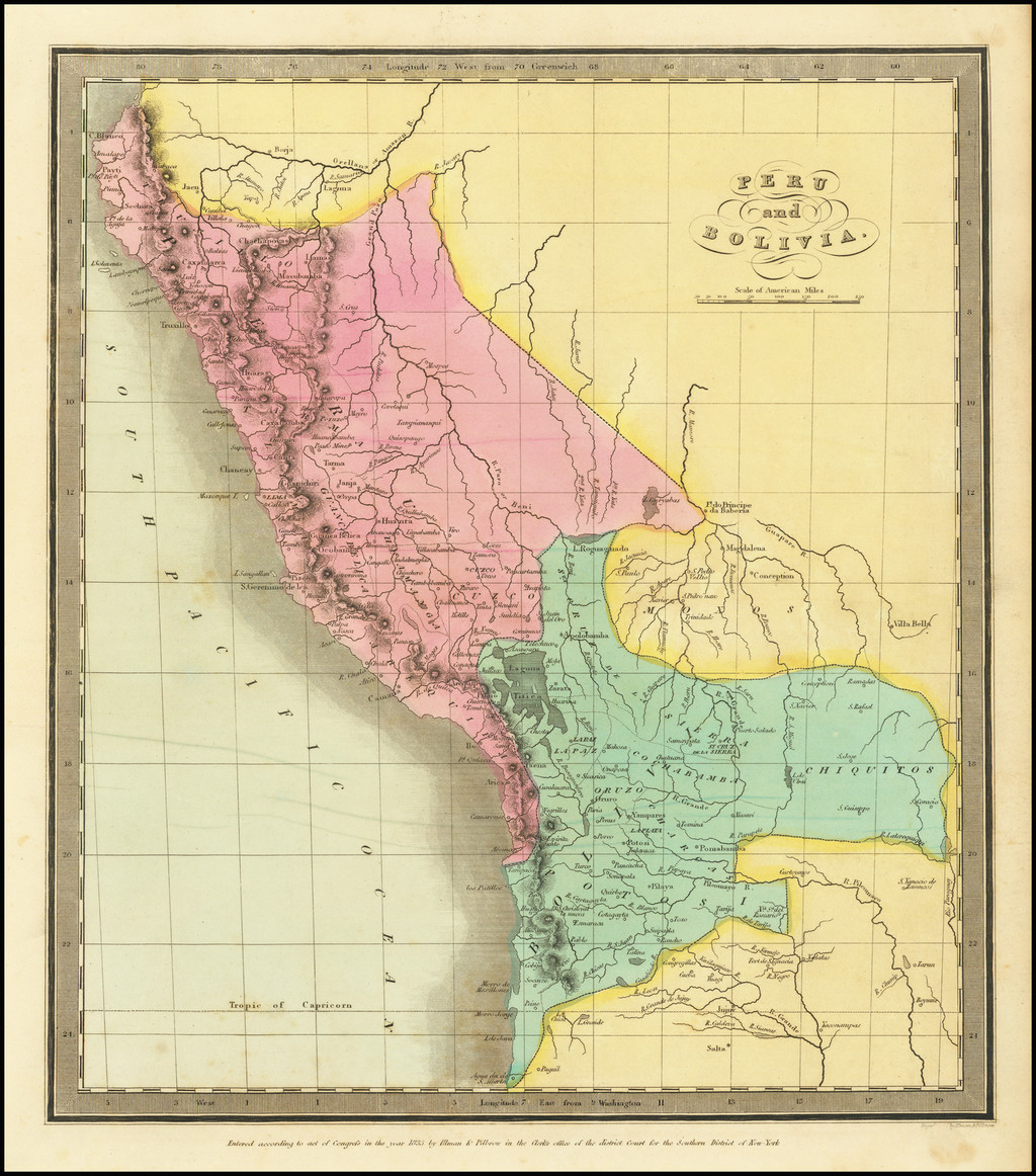 Peru and Bolivia - Barry Lawrence Ruderman Antique Maps Inc.