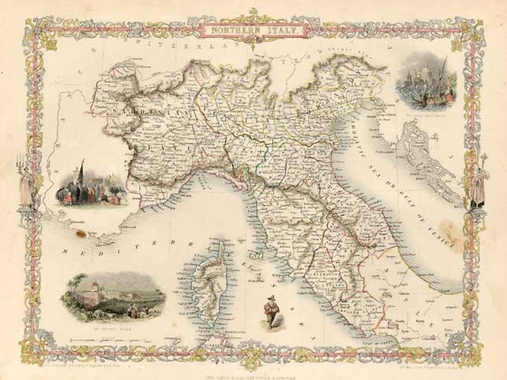 Northern Italy - Barry Lawrence Ruderman Antique Maps Inc.