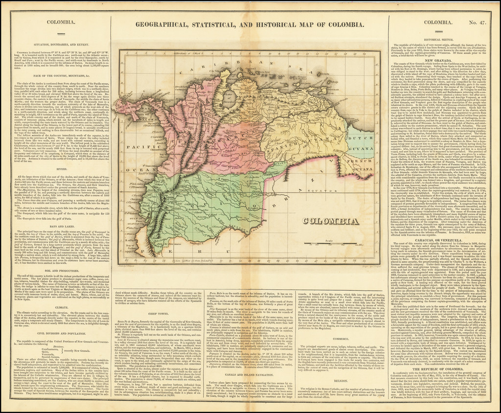 Geographical, Statistical and Historical Map of Colombia - Barry ...