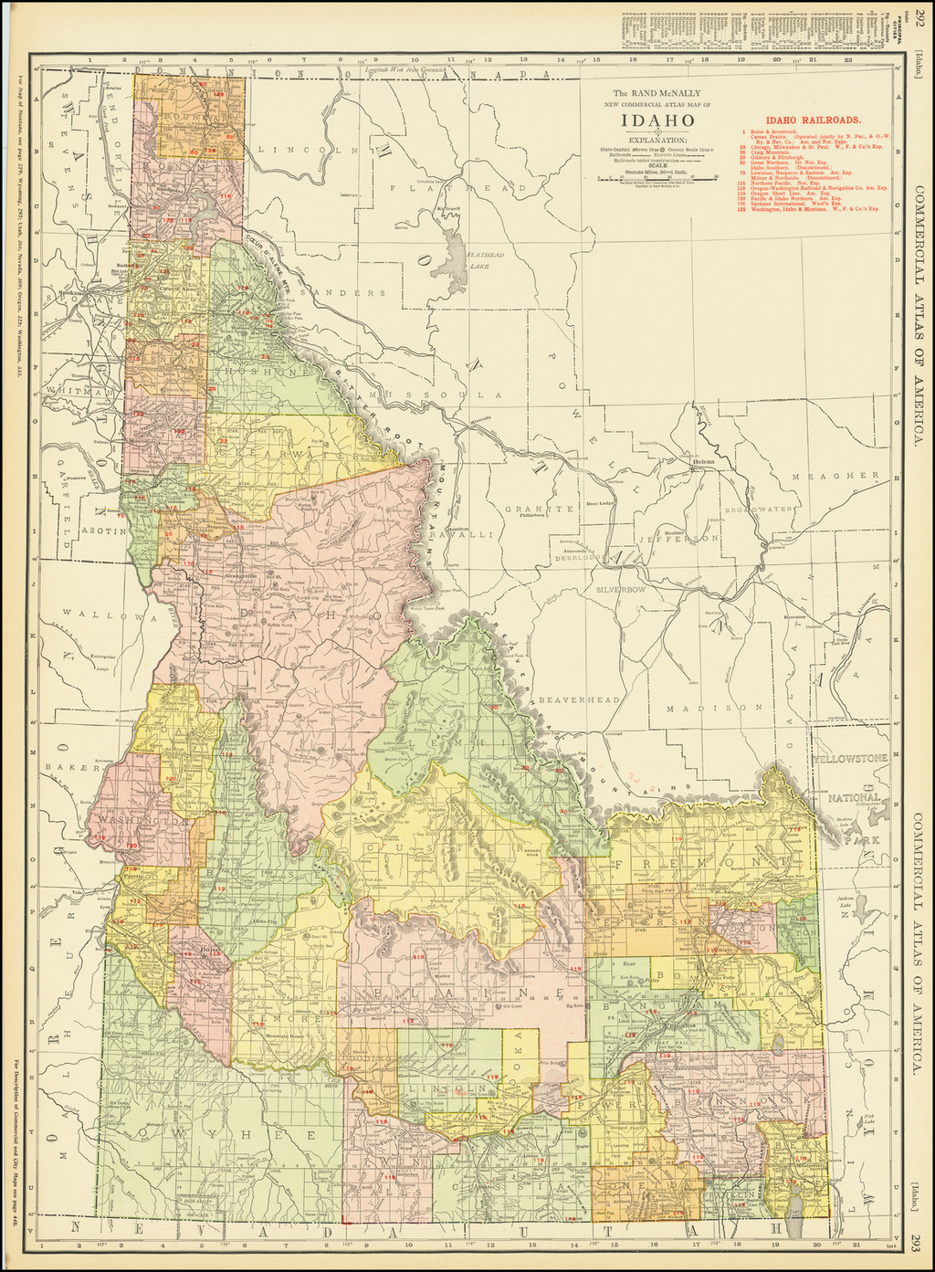 New Commercial Map of Idaho - Barry Lawrence Ruderman Antique Maps Inc.