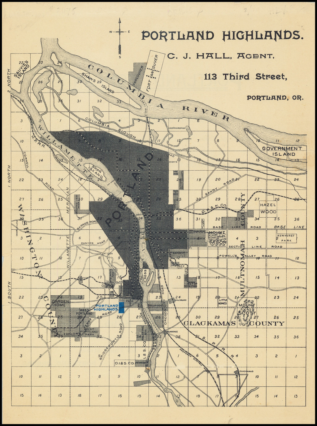 Portland Highlands - Barry Lawrence Ruderman Antique Maps Inc.