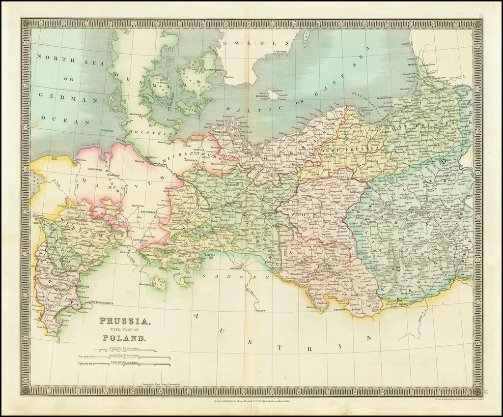 Prussia with part of Poland - Barry Lawrence Ruderman Antique Maps Inc.