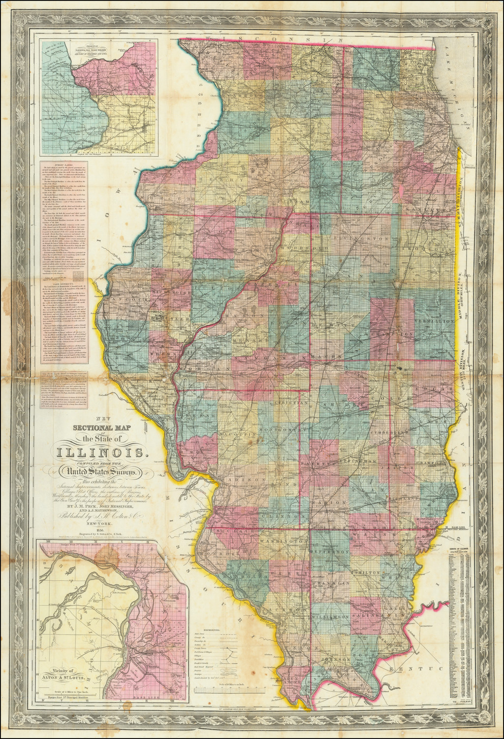 New Sectional Map of the State of Illinois. Compiled From The United ...