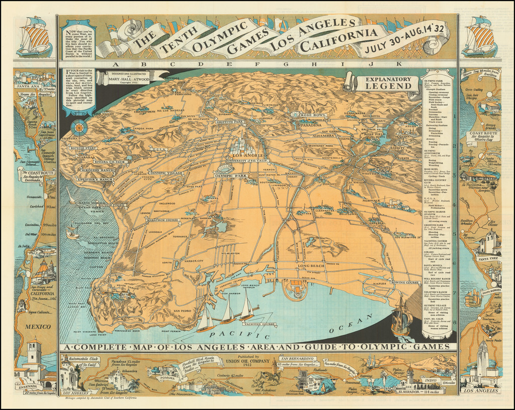 A Complete Map of Los Angeles Area and Guide To Olympic Games - Barry ...