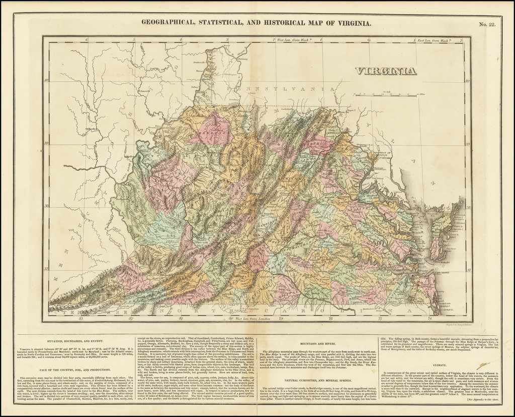 Geographical, Statistical, and Historical Map of Virginia - Barry ...