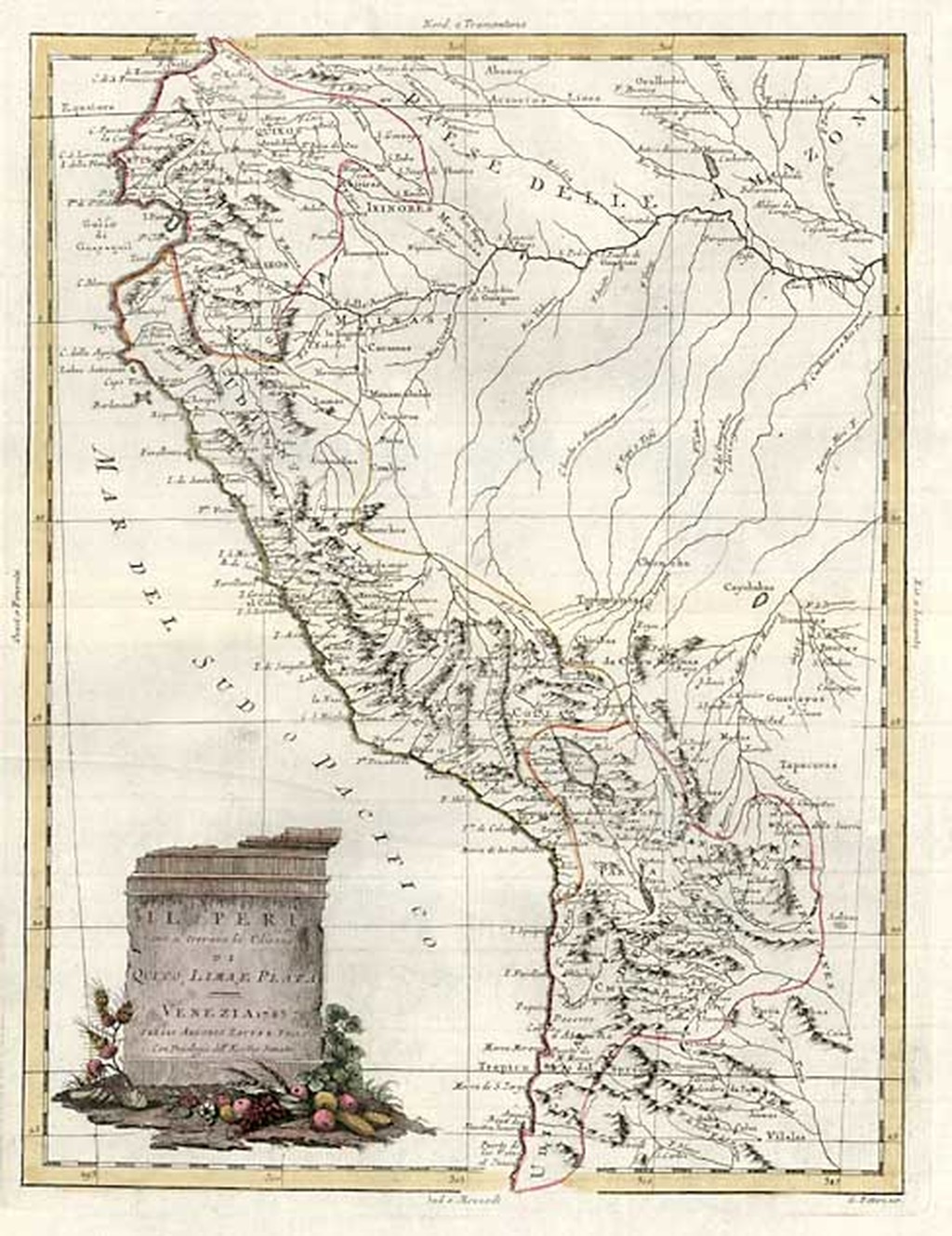 Il Peru ove si trovano Udienze Di Quito, Lima, E Plata… 1785 - Barry ...