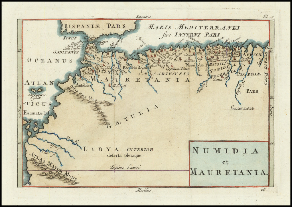 Numidia et Mauretania - Barry Lawrence Ruderman Antique Maps Inc.