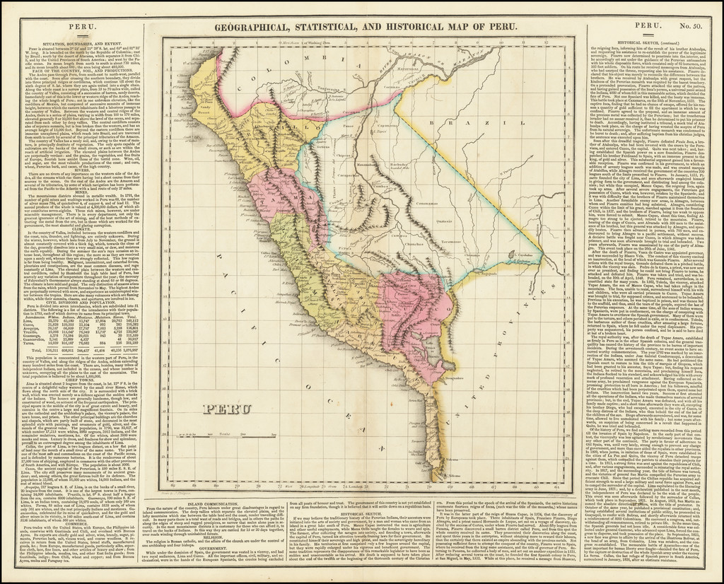 Geographical, Statistical and Historical Map of Peru - Barry Lawrence ...