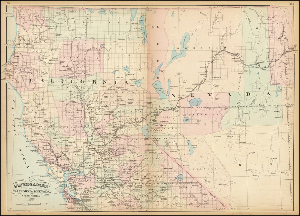 Asher & Adams' California & Nevada, North Portion - Barry Lawrence ...