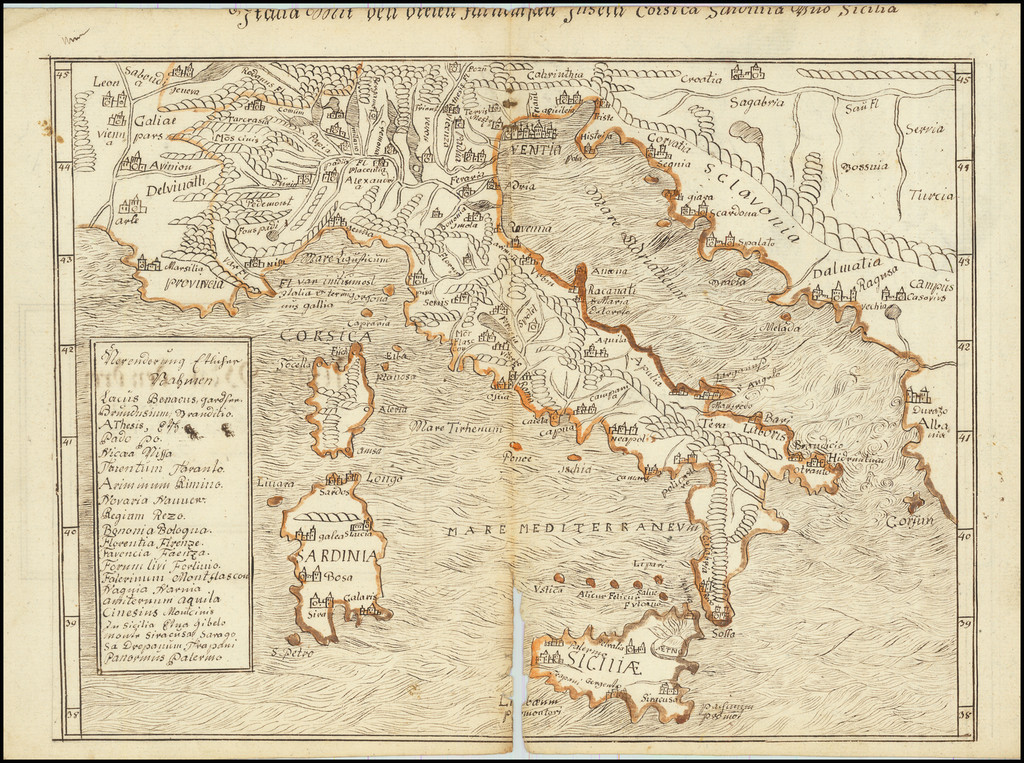 16th Century Map Of Italy