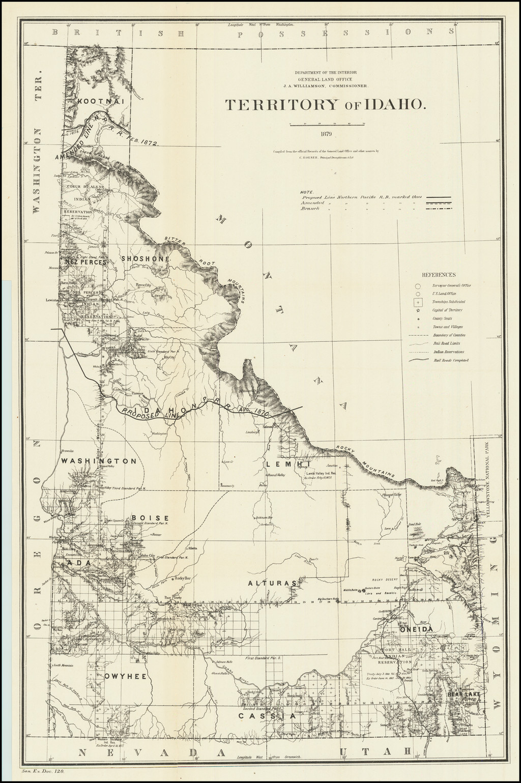 Territory of Idaho . . . 1879 - Barry Lawrence Ruderman Antique Maps Inc.