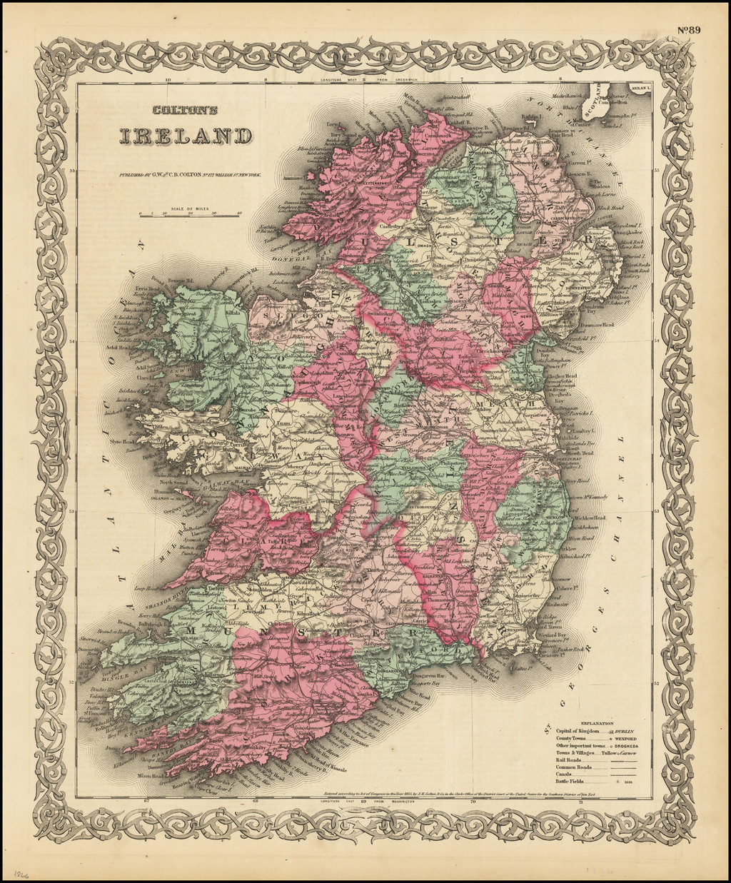 Colton's Ireland - Barry Lawrence Ruderman Antique Maps Inc.