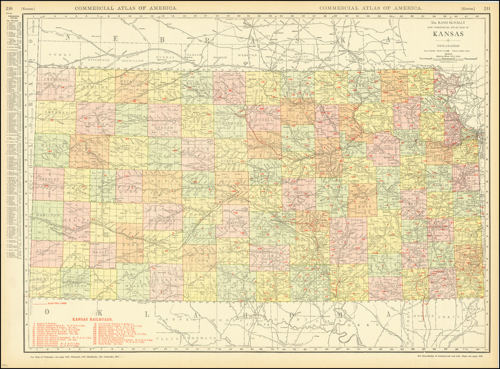 The Rand McNally New Commercial Atlas Map of Kansas - Barry Lawrence ...