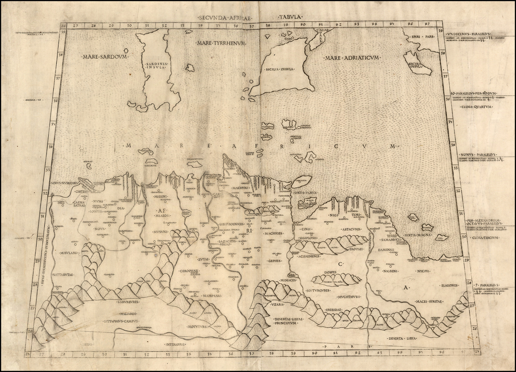 Secunda Africa Tabula [Shows Malta, Sicily & Sardinia] - Barry Lawrence ...