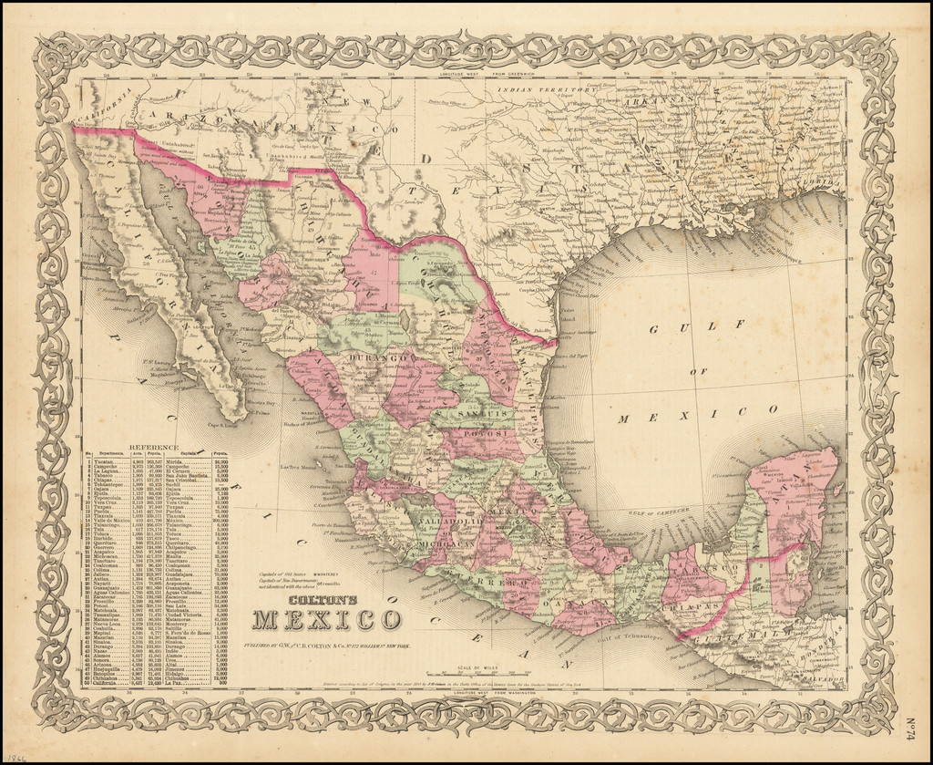 Colton's Mexico - Barry Lawrence Ruderman Antique Maps Inc.