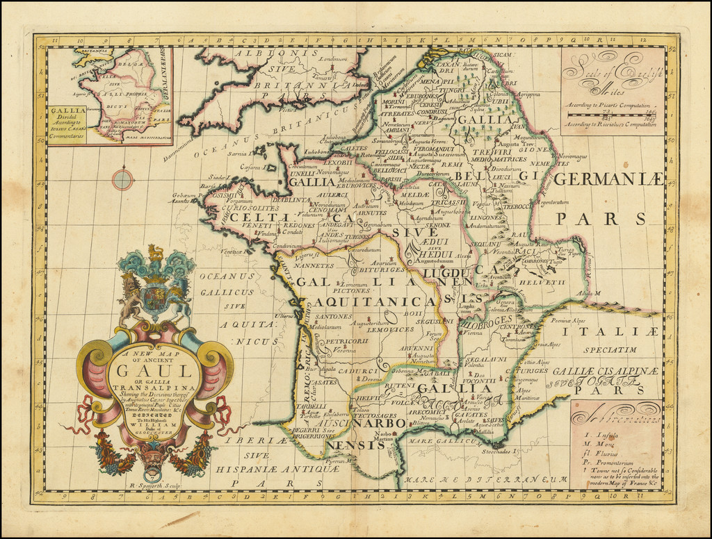 Mapa Da Galia Mapa Antigo De 1897 Da GERMANIA, GALLIA. Império