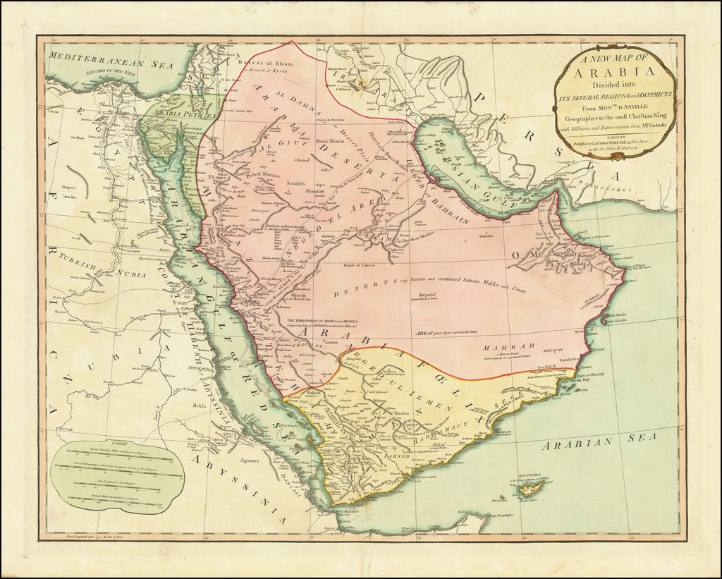 A New Map of Arabia, Divided Into Its Several Regions and Districts ...