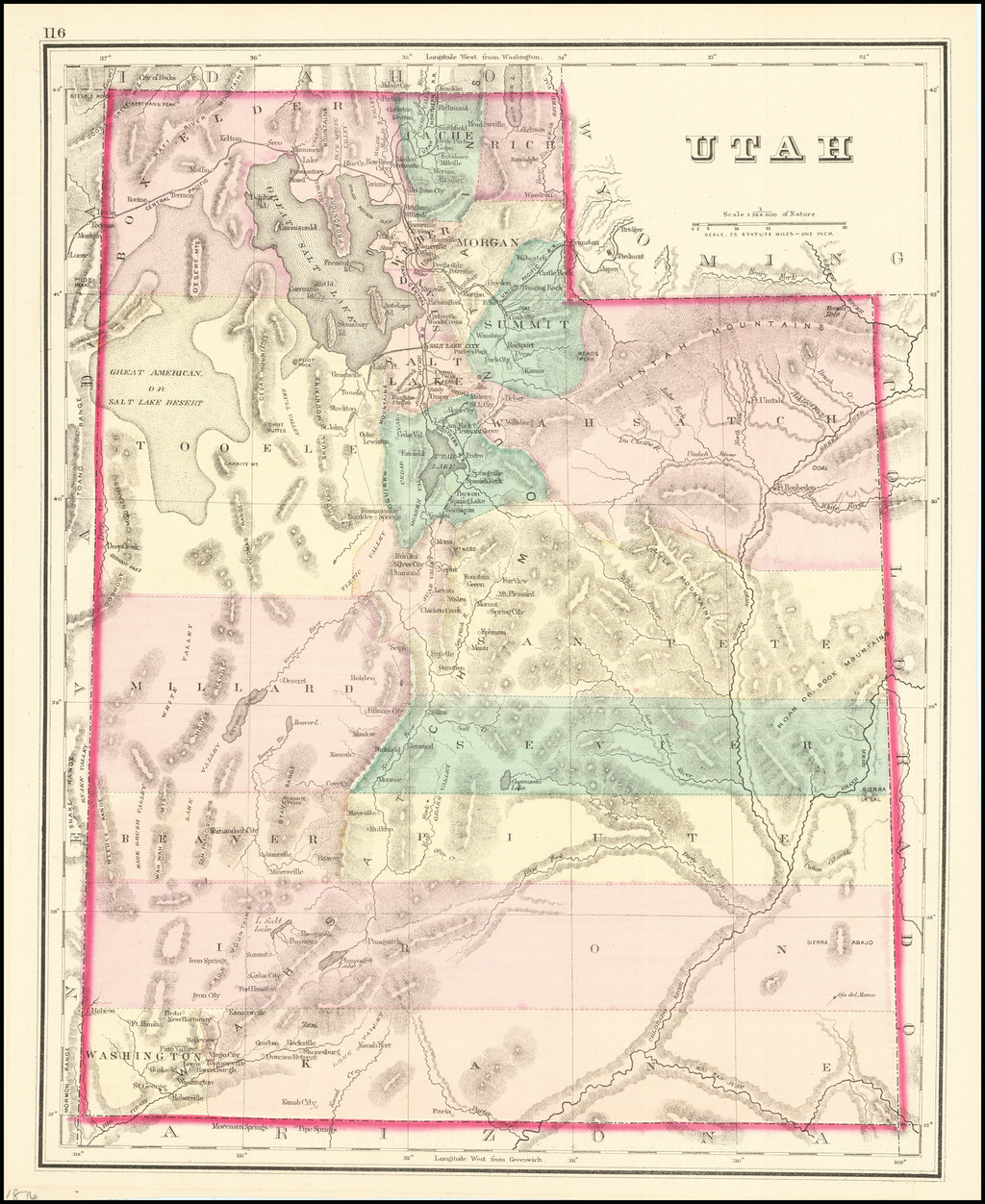 Gray's New Map of Utah - Barry Lawrence Ruderman Antique Maps Inc.