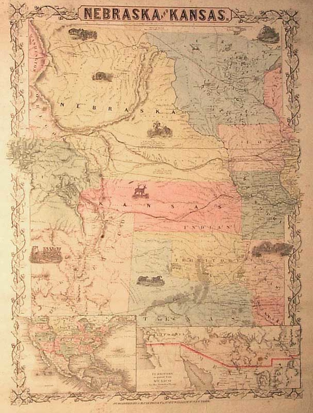 Nebraska and Kansas - Barry Lawrence Ruderman Antique Maps Inc.