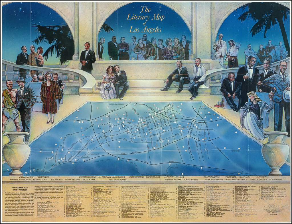 The Literary Map of Los Angeles - Barry Lawrence Ruderman Antique Maps Inc.