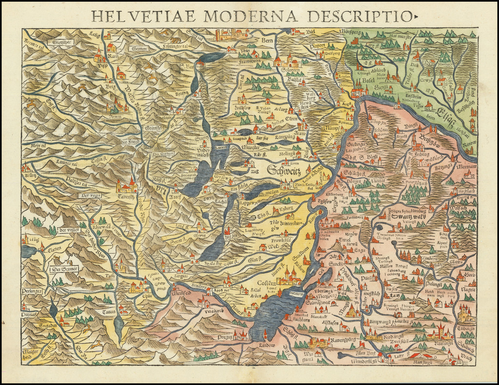 Helvetiae Moderna Descriptio - Barry Lawrence Ruderman Antique Maps Inc.