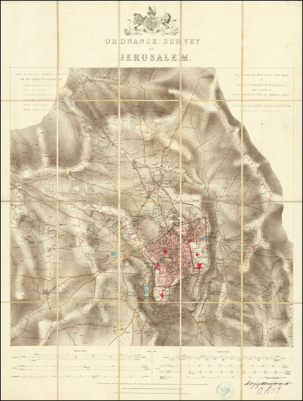 Ordnance Survey of Jerusalem. This Survey Was Made In The Years 1864-5 ...
