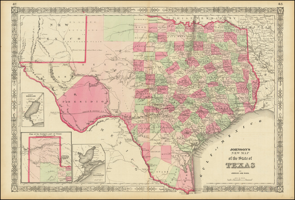 Johnson's New Map of the State of Texas - Barry Lawrence Ruderman ...