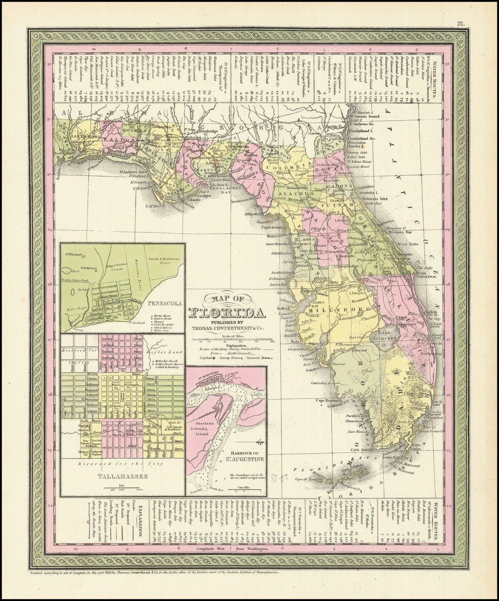 Map of Florida - Barry Lawrence Ruderman Antique Maps Inc.