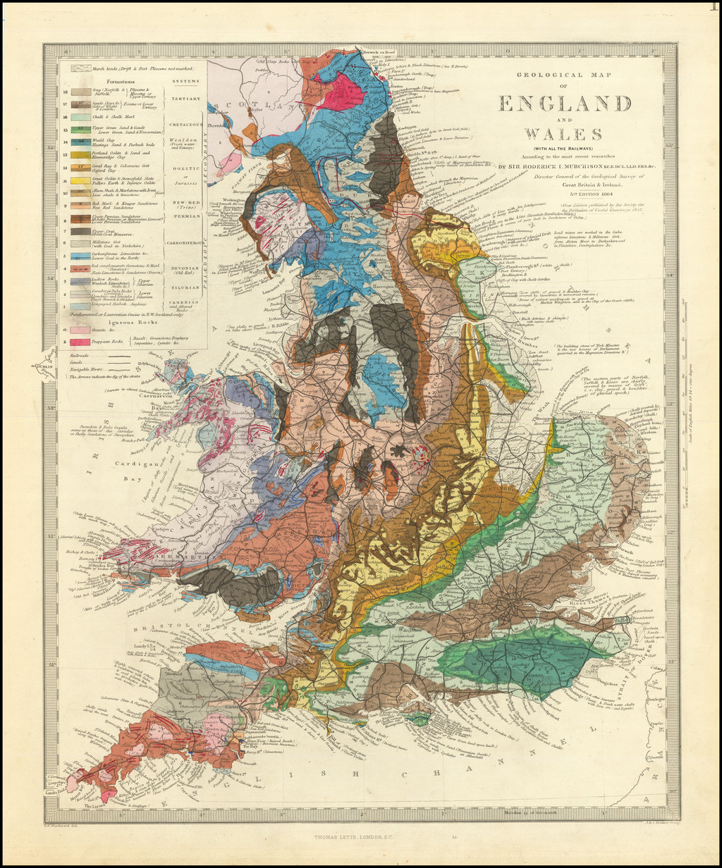 Geological Map of England and Wales . . . 1843 - Barry Lawrence ...