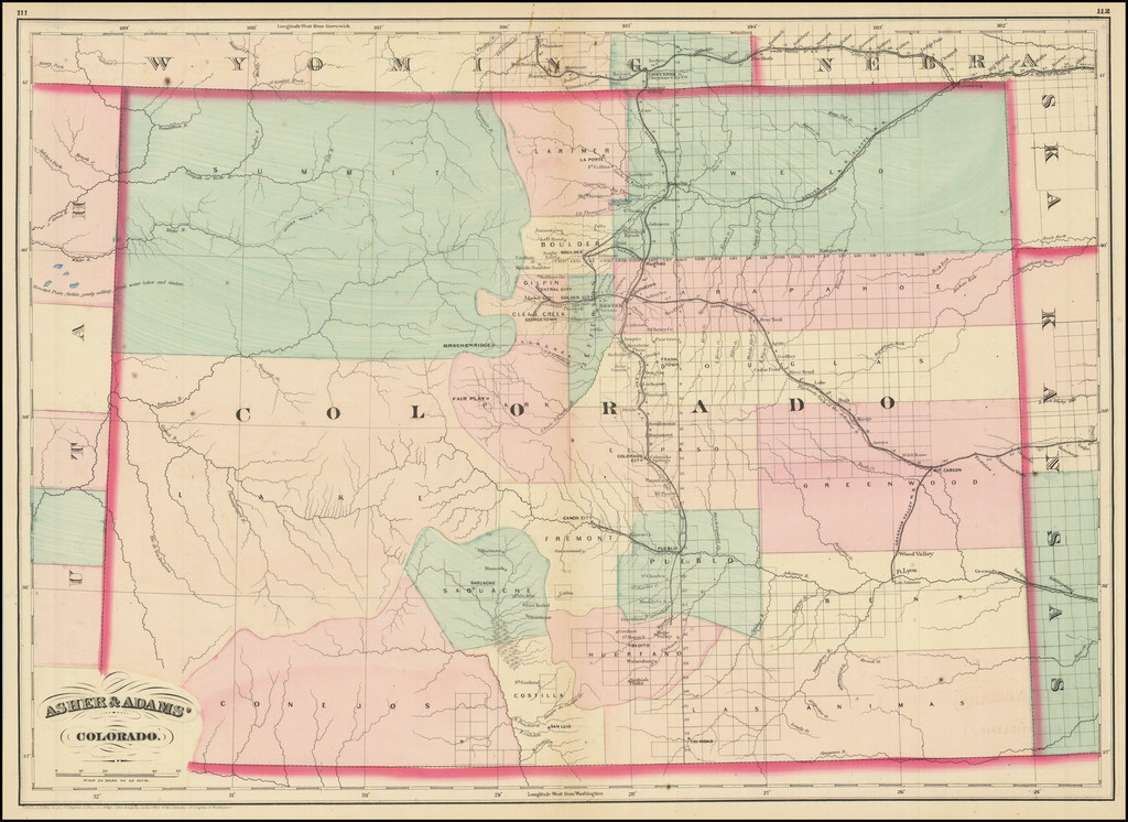 Asher & Adams' Colorado - Barry Lawrence Ruderman Antique Maps Inc.